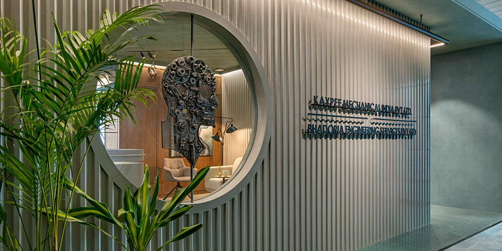 This Bharuch office designed by a+t associates portrays thematic language