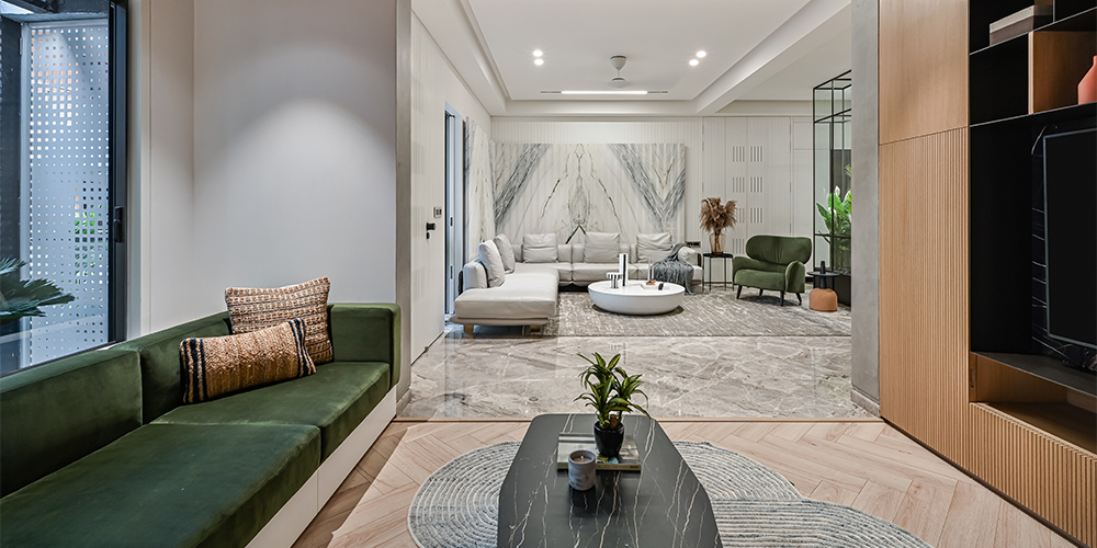 Modern Surat home crafted by Vani Bhutani Designs