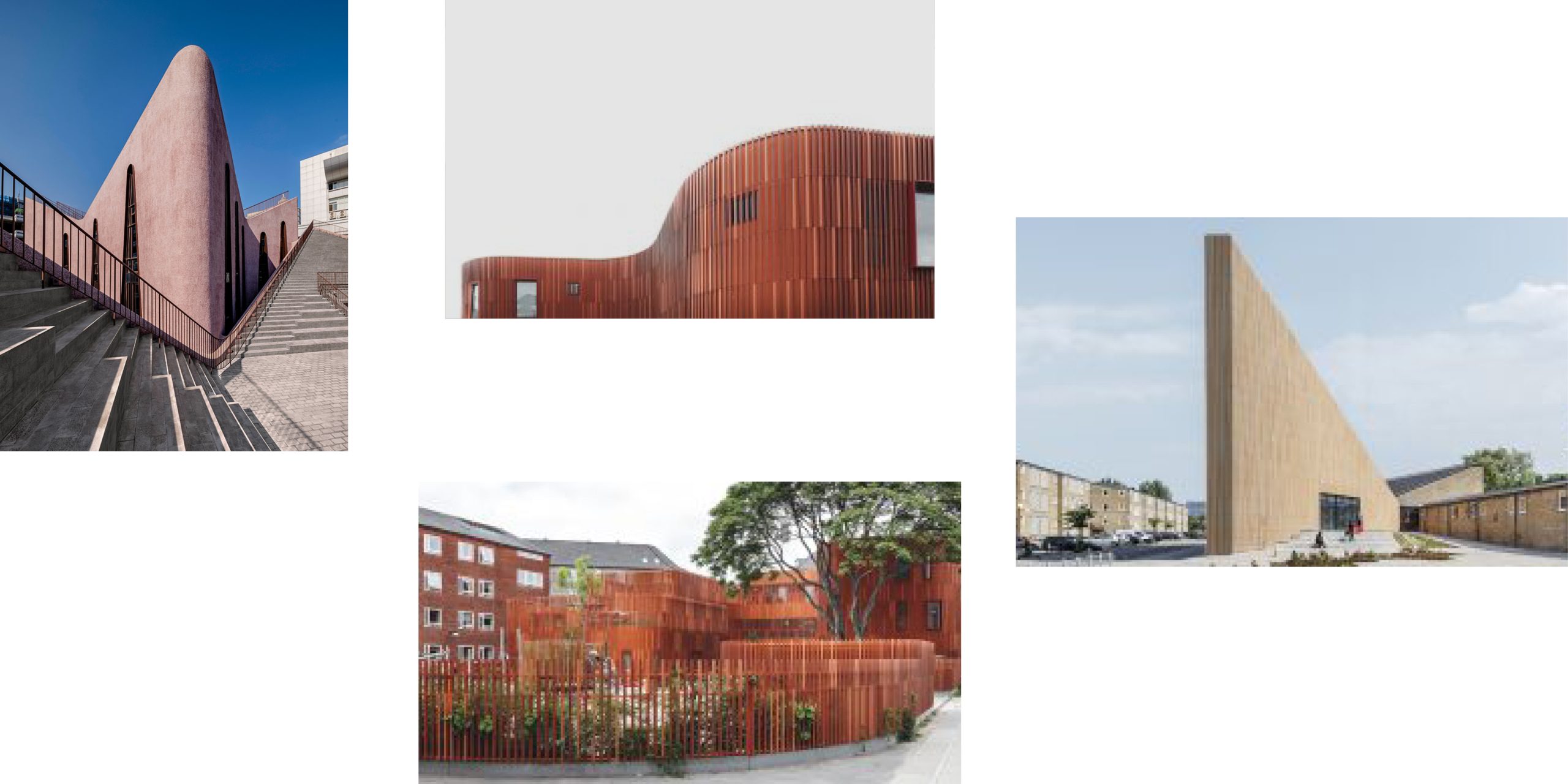 These buildings capture the architectural geometry of unusual facades ...