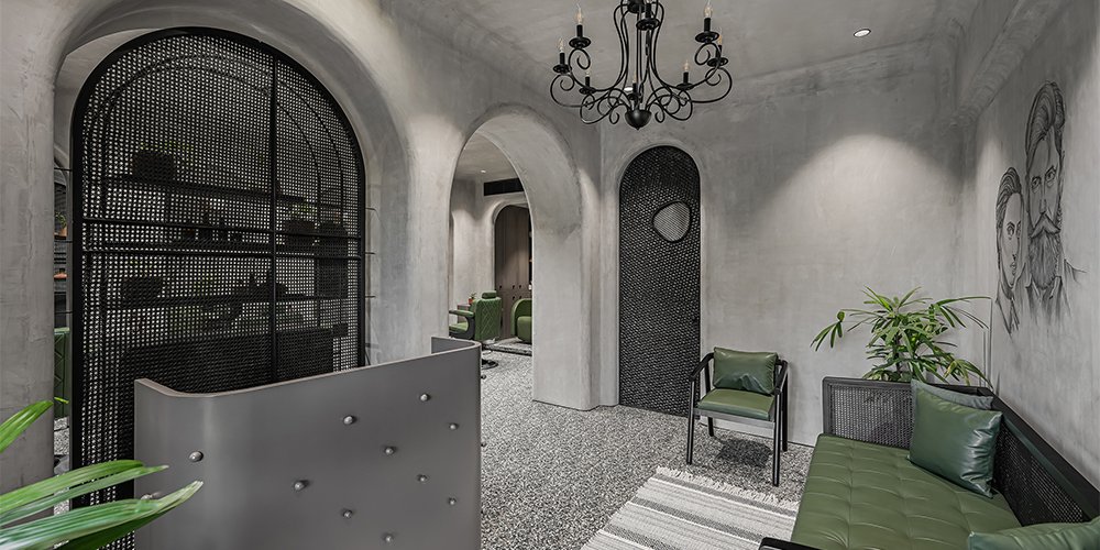 This hair salon designed by Antariksh Design Studio is an ode to traditions