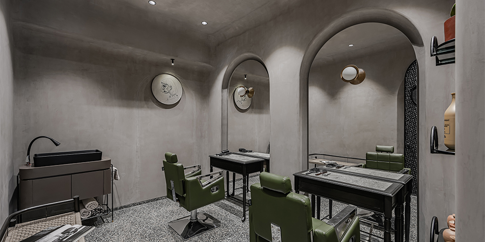 This hair salon designed by Antariksh Design Studio is an ode to traditions