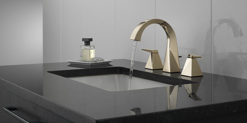 Trillian™ Bath Collection brings bold geometric faceting